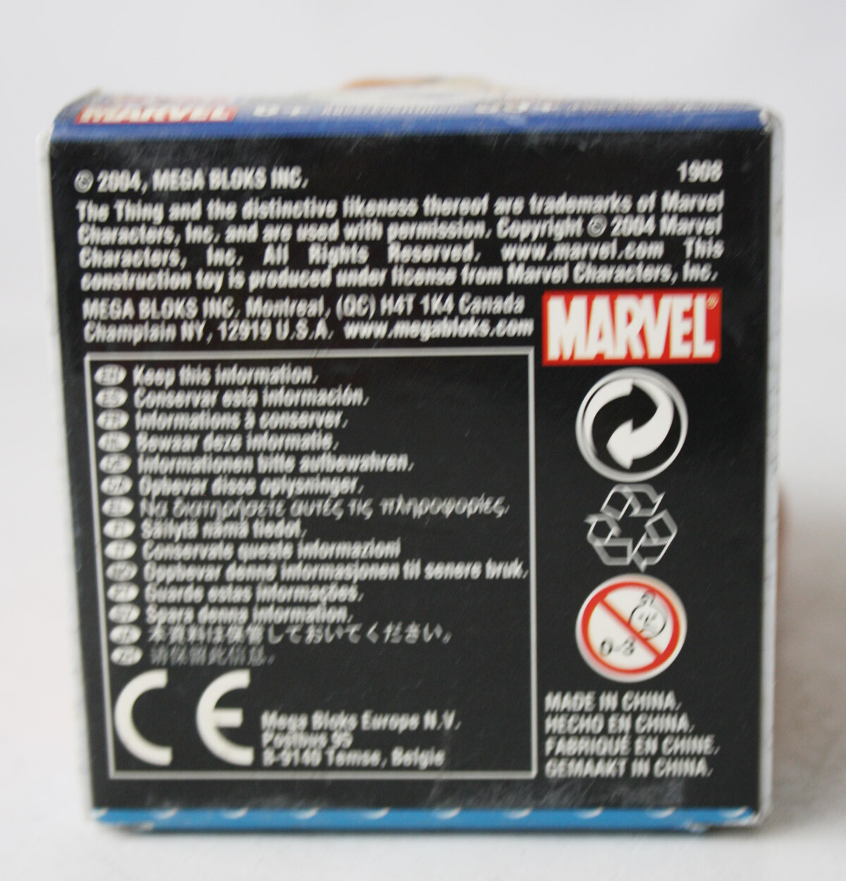 RARE 2004 THE THING HEAD FANTASTIC 4 MEGA BLOKS 1908 MARVEL 50 PCS NEW ...