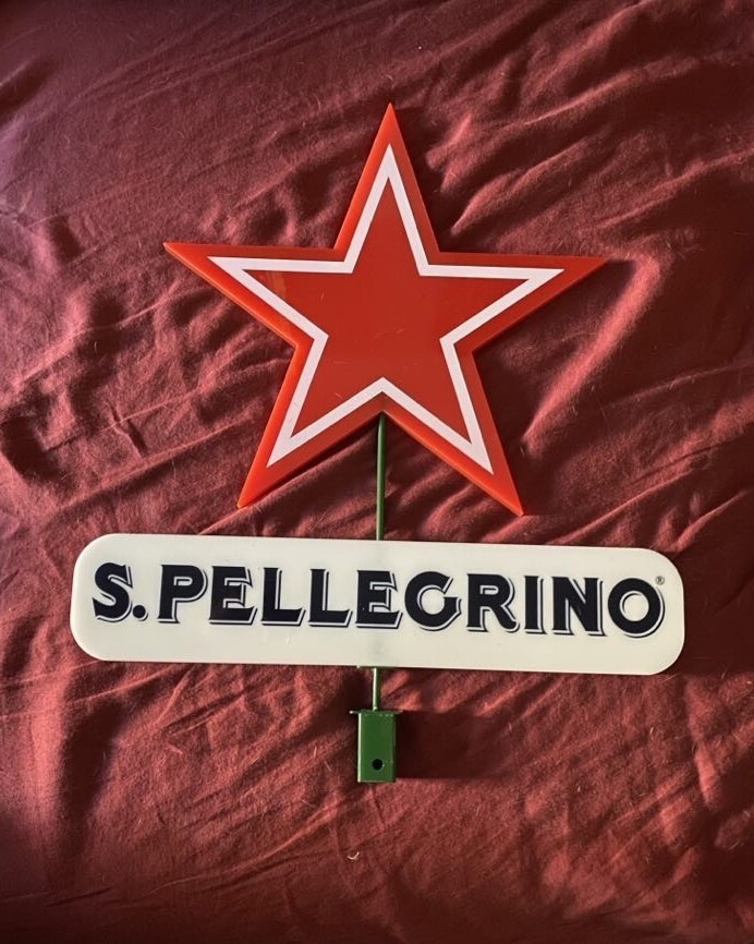 PELLEGRINO MINERAL WATER ADVERTISING TREE TOPPER STAR only LUCITE STORE ...