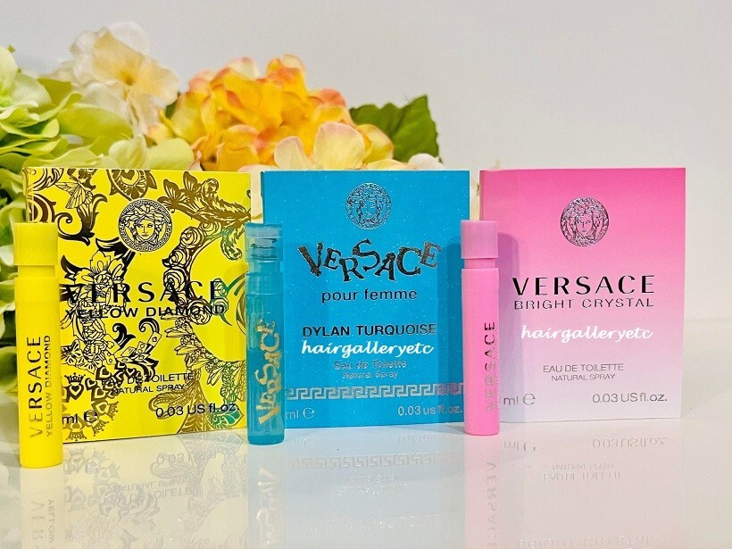 3 Versace Dylan Yellow Diamond Turquoise Bright Crystal EDT Sample ...