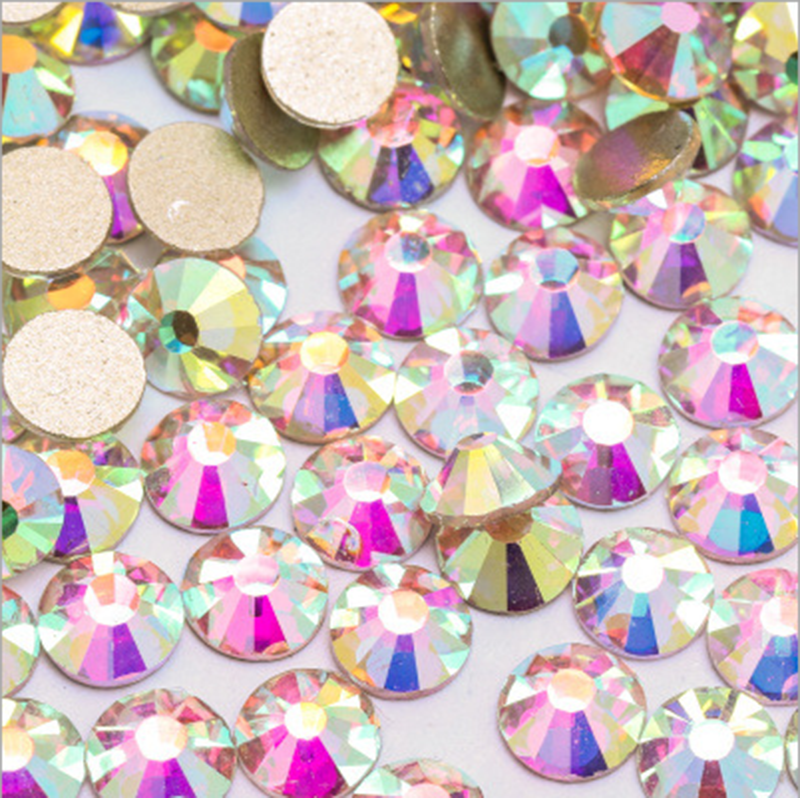 SS3-SS40 Crystal Clear AB Flatback Glass Rhinestone Nail Art Stone ...