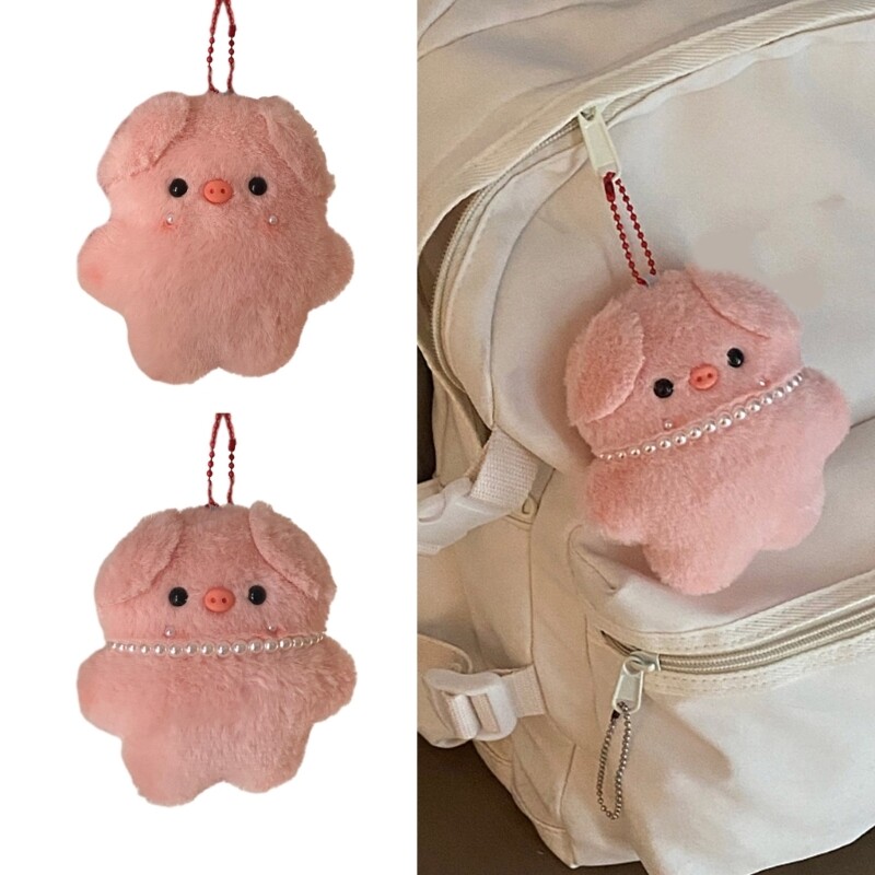 Lovely Piggy Plush Keyring Stylish Pink Pig Pendant Keychains Plush ...