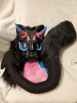 Cyberpunk Demon Skull Cat Fursuit Head And Tail | eBay