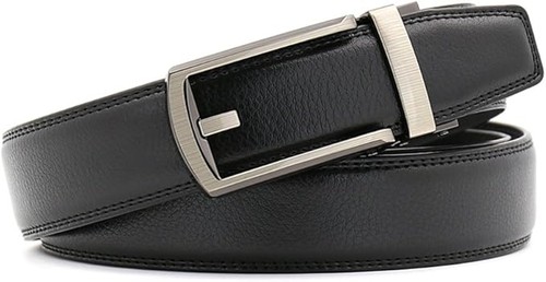 Men's Dress Comfort Genuine Click Belt，Adjustable Perfect Fit Leather ...