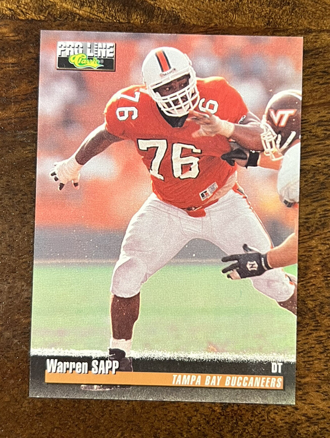 1995 Classics Pro Line #105 Warren Sapp Rookie Card RC Tampa Bay ...