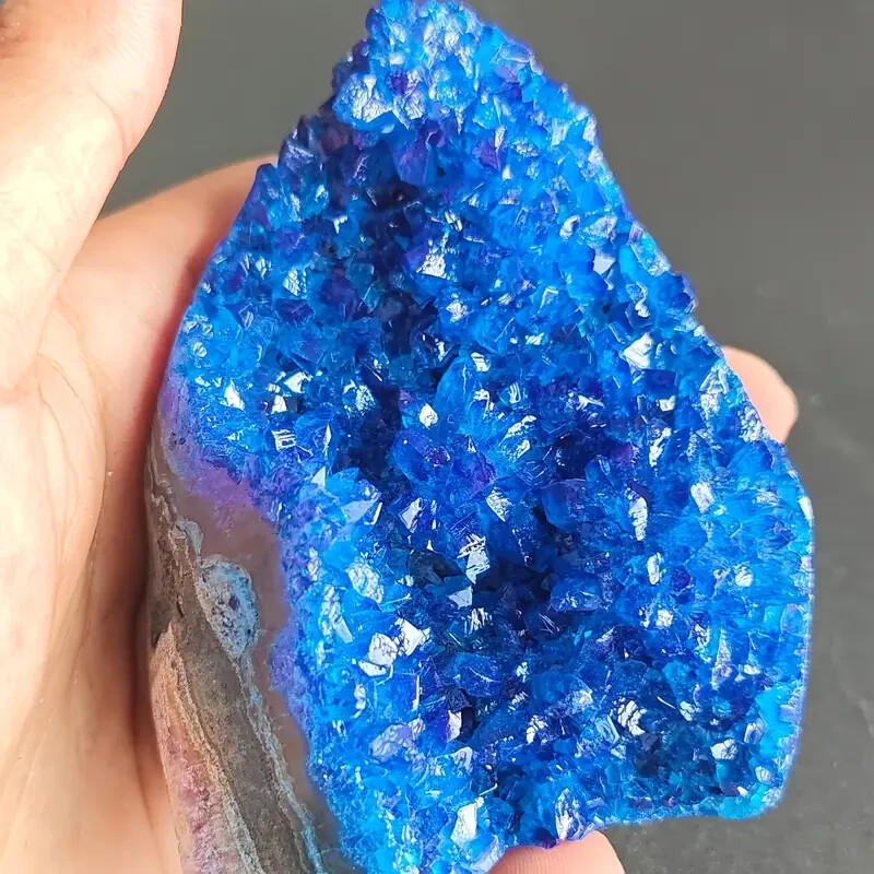 2025Rare Aura Royal Blue Geode Phantom Cluster Mineral Specimen ...