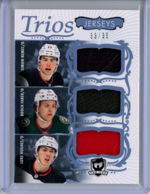 2023-24 The Cup Trios JERSEY - Simon Nemec / Brock Faber / Luke Hughes ...