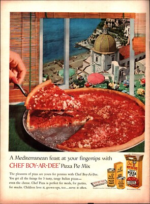 1958 Chef Boy-Ar-Dee Pizza Pie Sauce Mix Vintage Print Ad Italy Italian ...