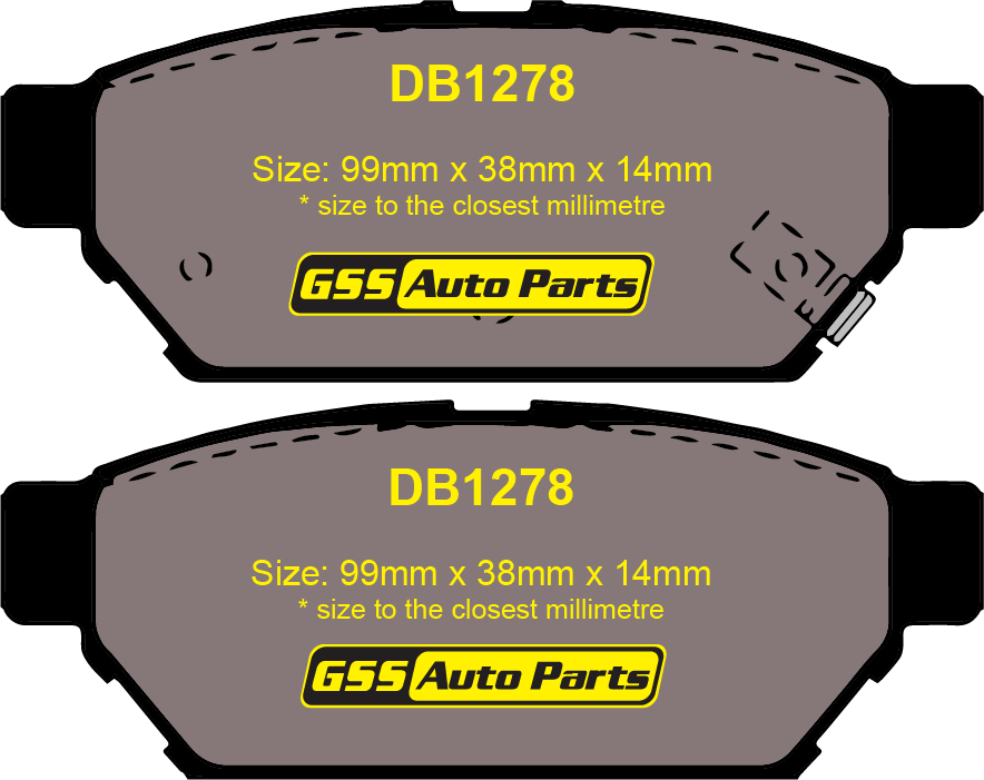 DBA Rear Street Series Brake Pads DB1278SS DB1278 fits Lancer Cc, Ce ...