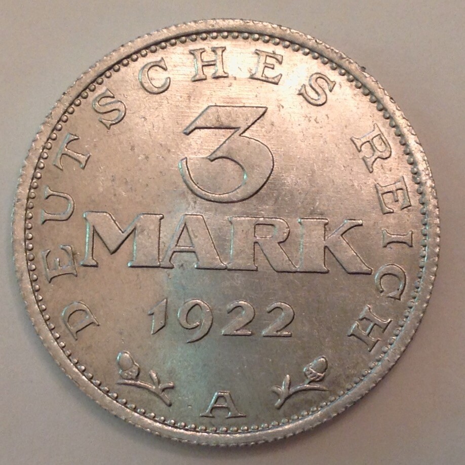~ 1922 A Germany Weimar Republic Three 3 Marks | eBay