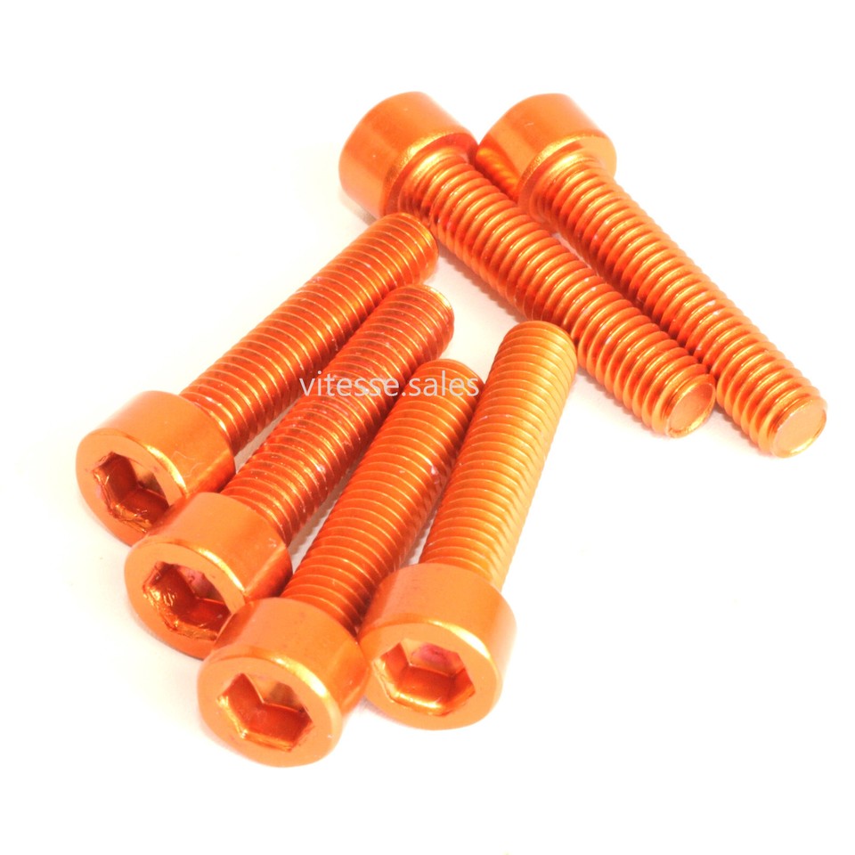 M6 x 30mm Bolts Aluminium Orange M6 x 30 mm Screws Cap Head Orange ...