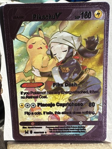 Pikachu V Hp160 Pika Dash💥 Purple Fan Art 💥NM/M | eBay