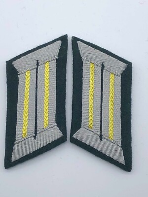 German Army Officer Collar Tabs Signal (Yellow) - WW2 Repro Insignia ...