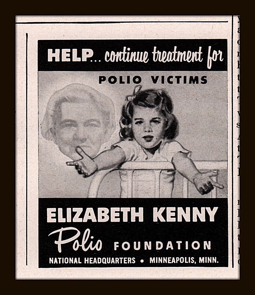 1955 B AD ELIZABETH KENNY POLIO FOUNDATION VICTIMS LITTLE GIRL | eBay