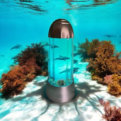 VTG Dolphins Lamp Night Light Rotating Animated 14" X 6" Corded W/Box ...