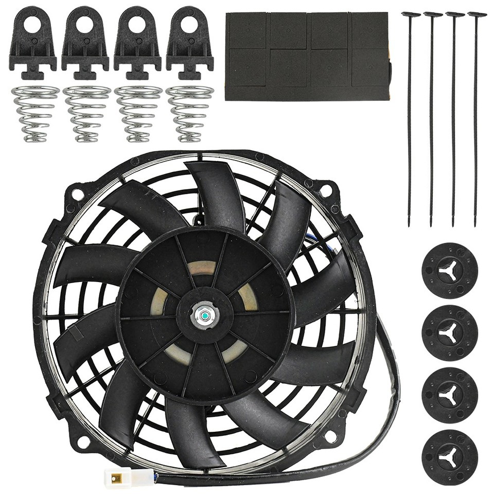2X 7" Universal Slim Fan Push Pull Electric Radiator Cooling 12V Mount ...