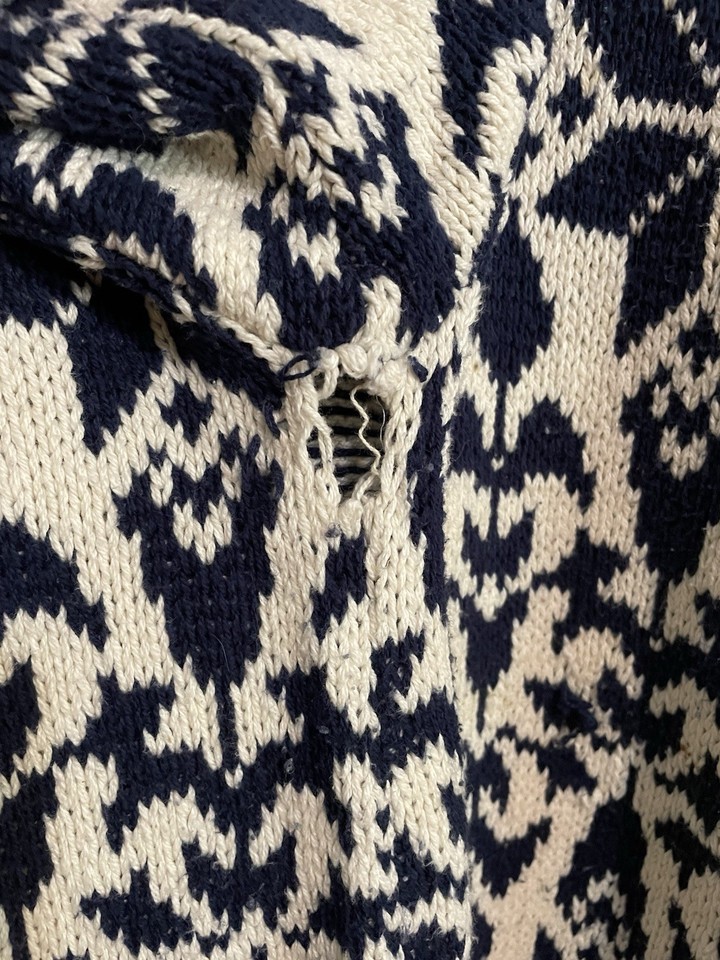 VNT 90s Eddie Bauer XL Ski Snowflake Pattern Blue White 100% Cotton ...