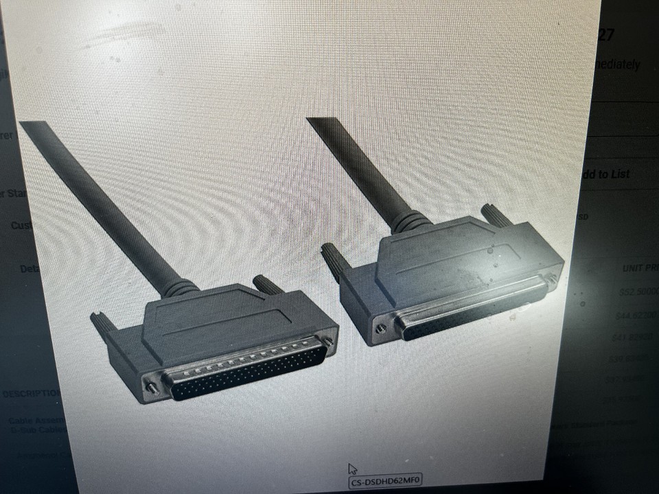 2bb Amphenol CS-DSDHD62MF0-005 HD62M/F Molded Cable 5FT | eBay