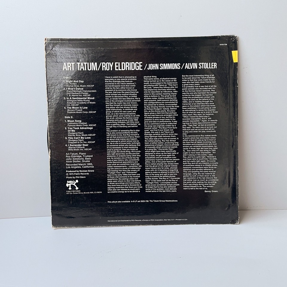 Art Tatum / Roy Eldridge / John Simmons / Alvin Stoller – The Tatum ...