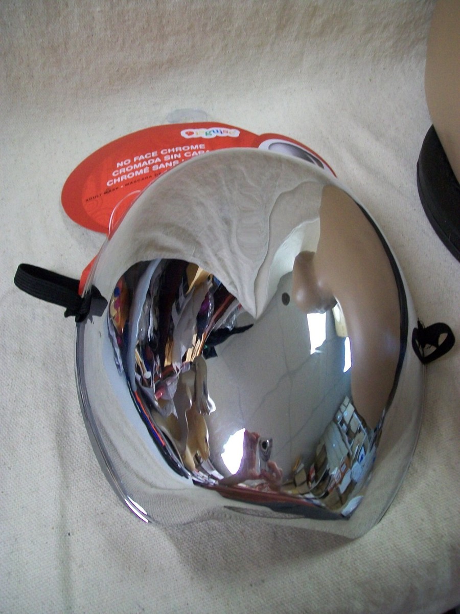 No Face Halloween Mirror Mask Anonymous Disguise Creepy Blank Chrome