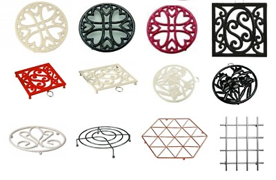 TRIVET Various Shape, Sizes & Colour Round, Square ,Cast-Iron, Coated ...