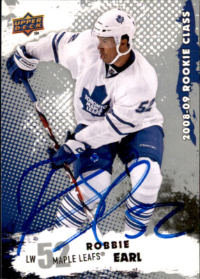 Robbie Earl Signed 2008-09 Upper Deck Rookie Class RC card Toronto ...