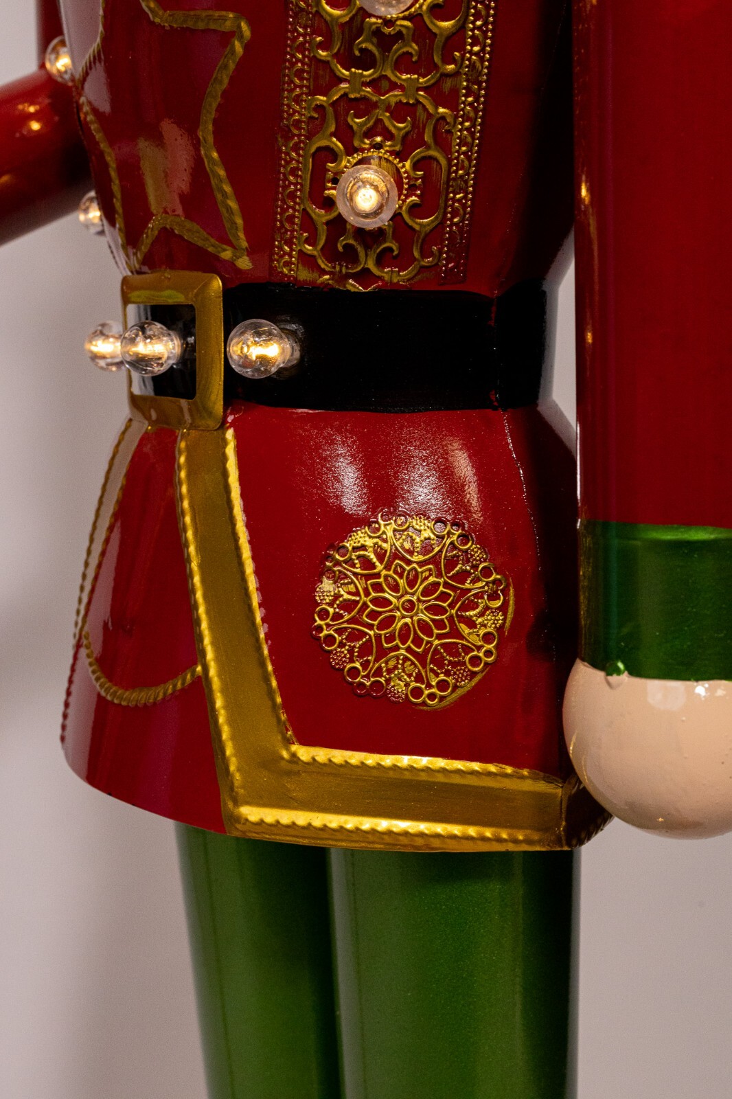 Christmas Large Red & Green 119cm Standing Metal Light Up Nutcracker ...