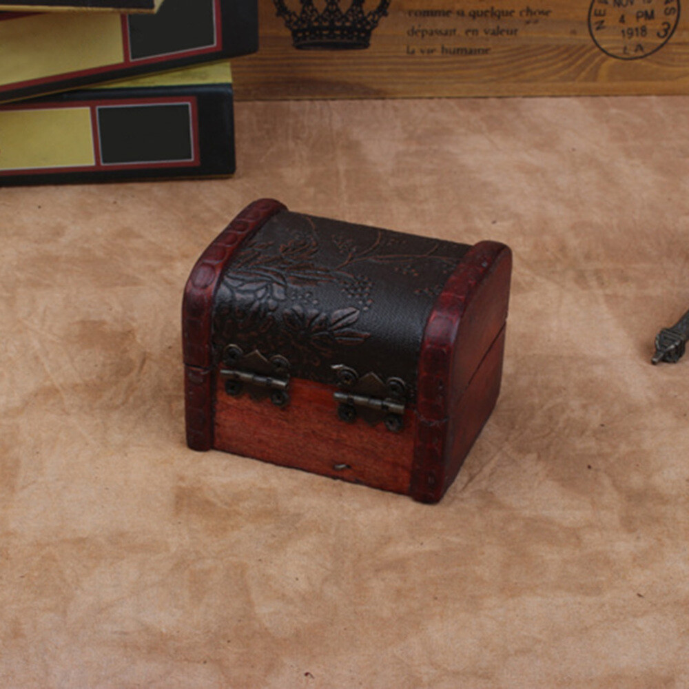 2 Pcs Vintage Jewelry Treasure Box Vintage Wooden Treasure Chest | eBay