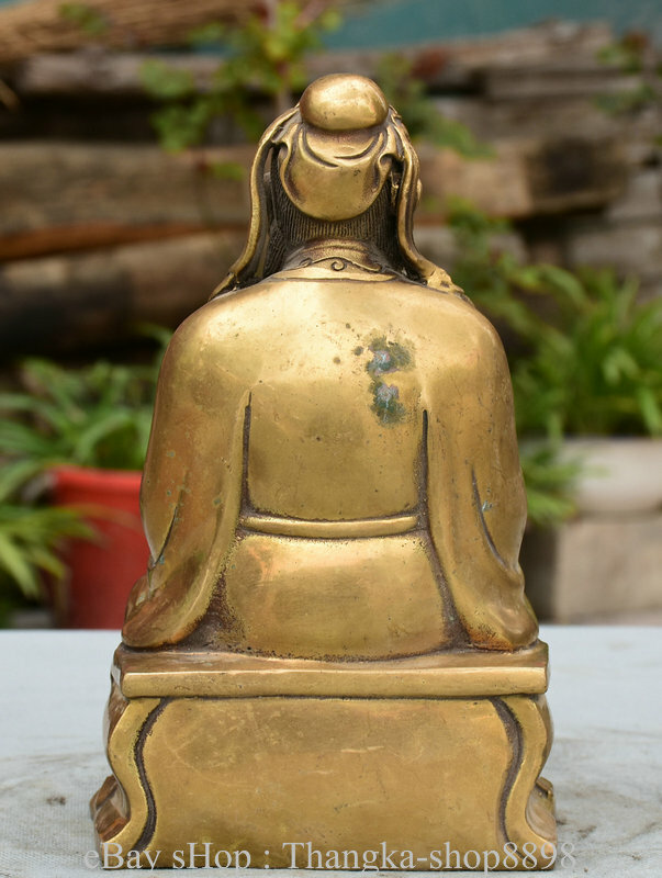 8" Chinese Famous History Brass Confucius philosopher Kong Zi KongZi ...