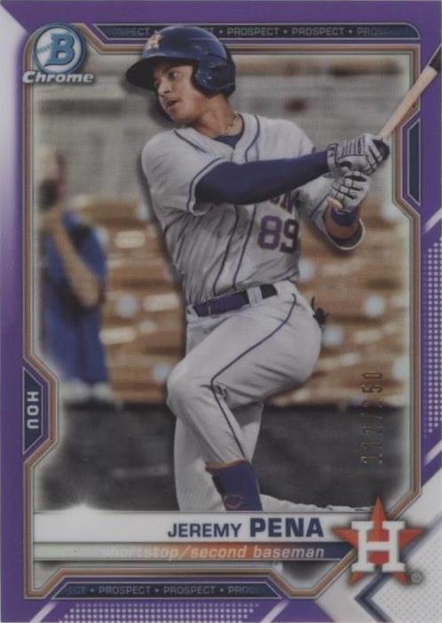 2021 Bowman Chrome - Prospects Jeremy Pena #BCP-190 Purple Refractor ...