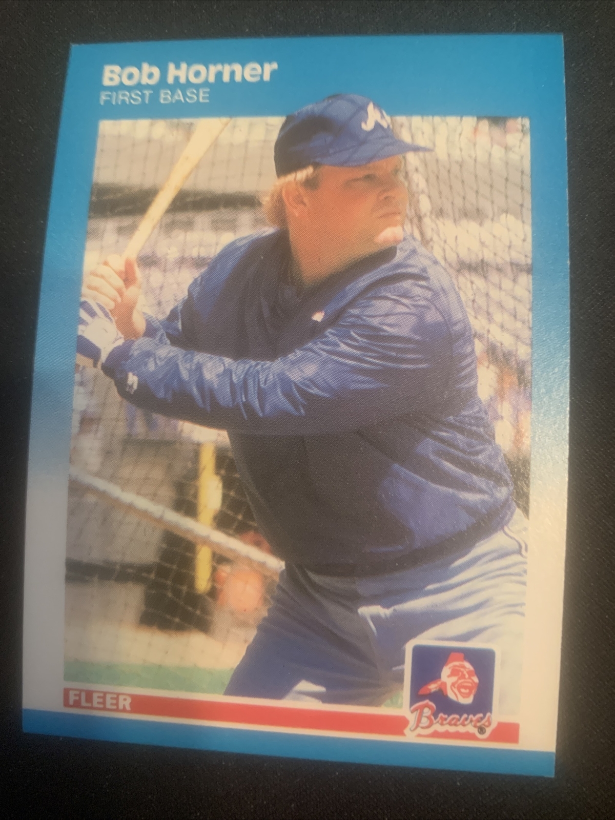 1987 Fleer Baseball Card #518 Bob Horner Atlanta Braves NmMt Free ...