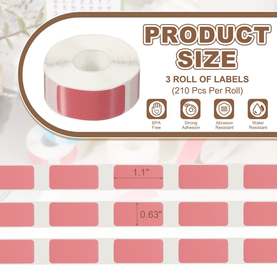 0.63 x 1.1 Inch 3 Roll (210pcs Per Roll) Food Storage Label Stickers ...