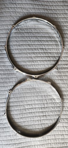 DW Pair of Die Cast Snare Drum Hoops Chrome, 13" - 8 Holes for Lugs ...