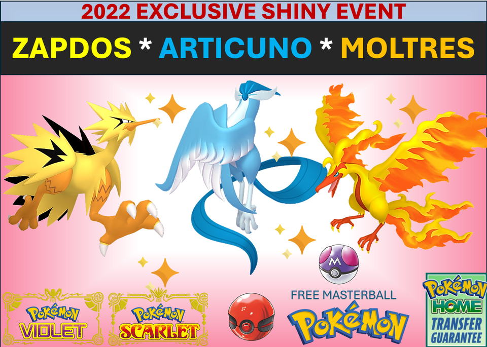 🔥ZAPDOS🔥 MOLTRES 🔥ARTICUNO SHINY GALARIAN BIRDS - 2022 EVNT UNTOUCHED ...