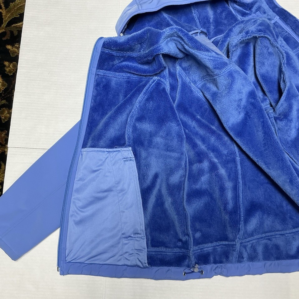 LL Bean Jacket Women’s Medium Periwinkle Fleece Lined Hooded Coat Zip ...