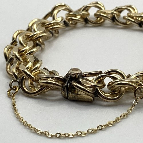 Vintage ~ ELCO 12K Gold Filled Woven Links Charm Bracelet With Safety ...