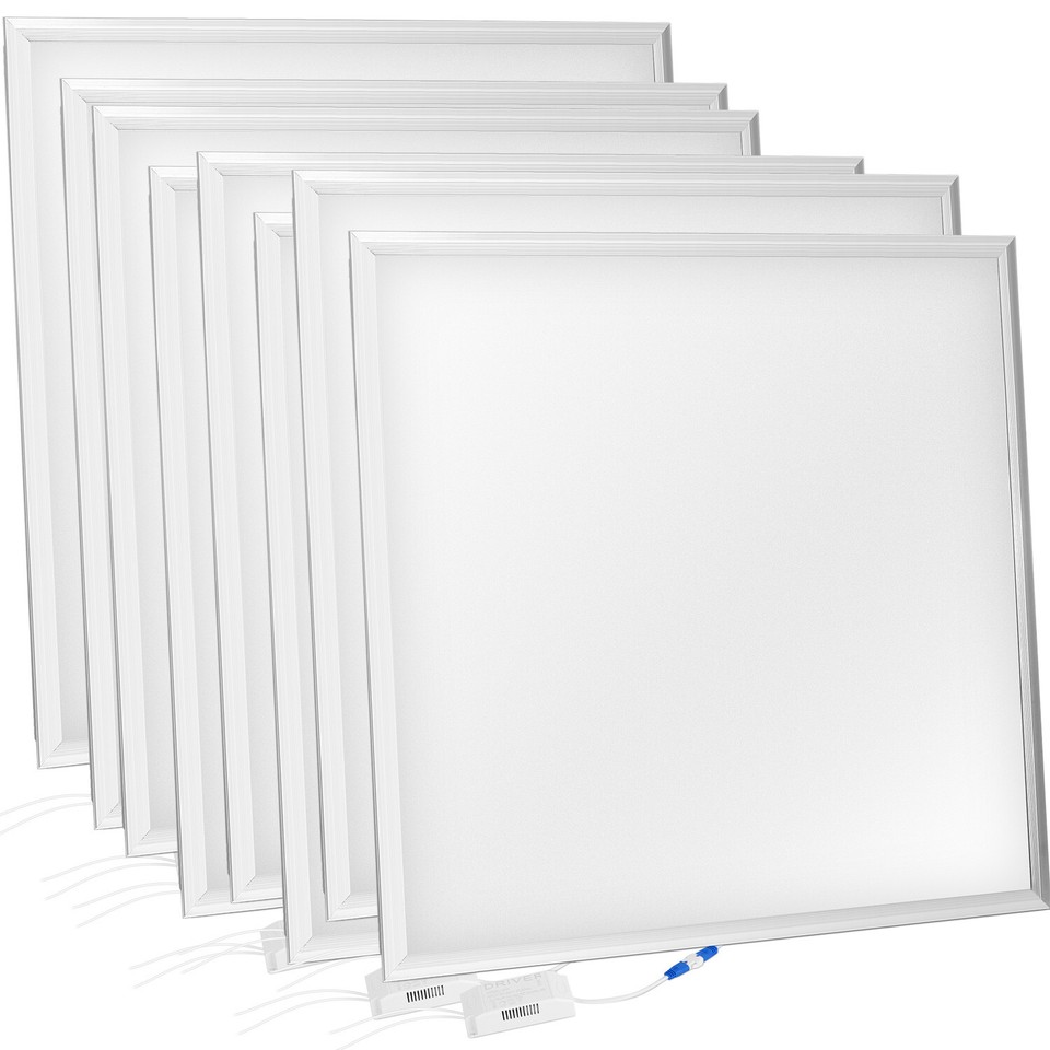 2x2FT 48W LED White Panel Light 7500K Ultra-Bright Recessed Office ...