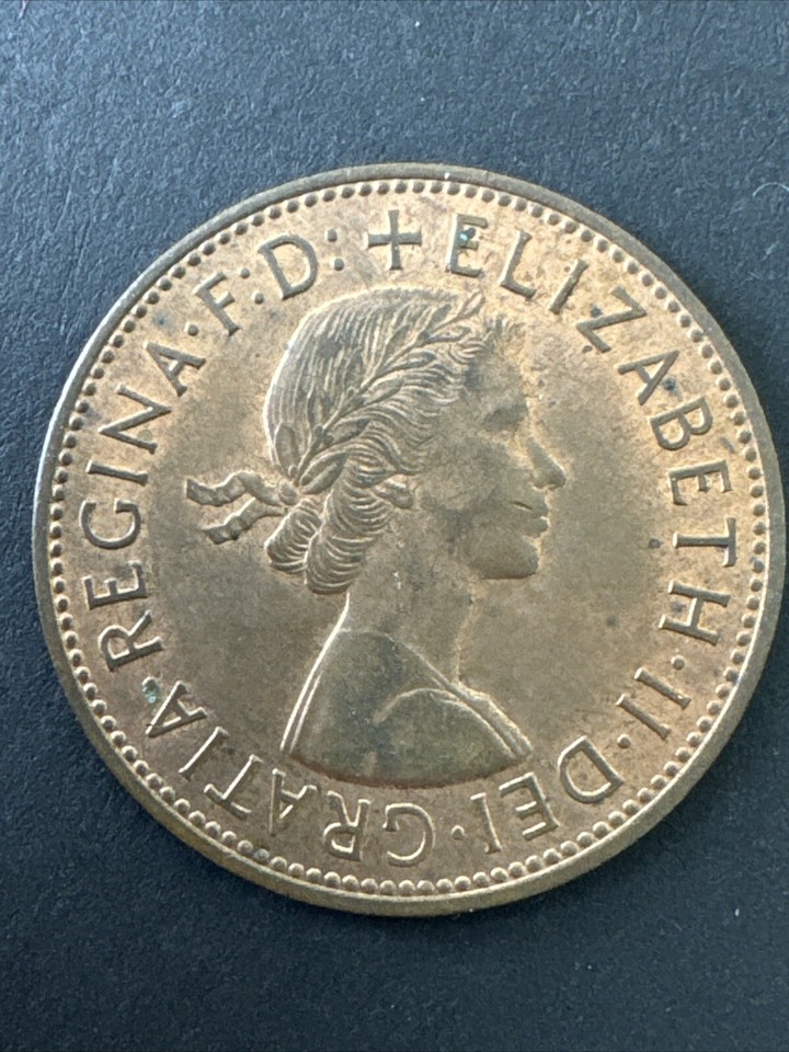Great Britain Queen Elizabeth II 1967 One Penny Copper Coin | eBay