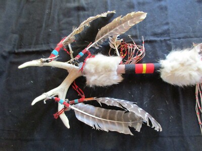 NATIVE AMERICAN MEDICINE STAFF, SOUTH DAKOTA, CEREMONIAL DANCE WAND, SD ...