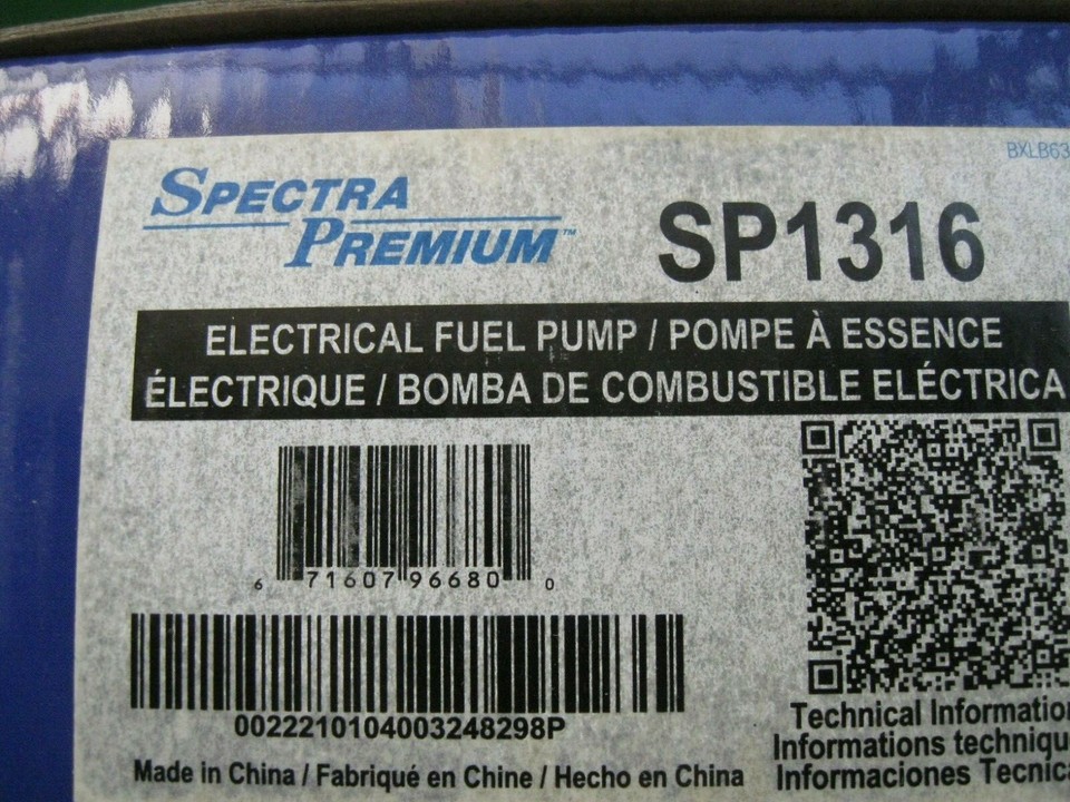 NEW SPECTRA PREMIUM ELECTRIC FUEL PUMP (PN SP1316) | eBay