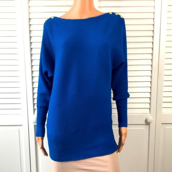 LAUREN RALPH LAUREN Royal Blue Knit Pullover Sweater … - Gem