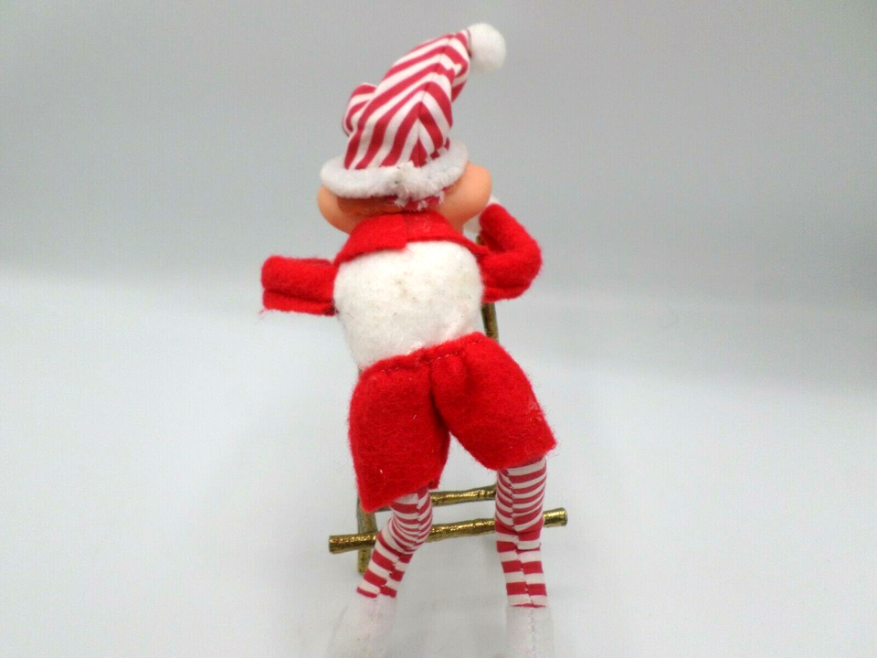 Elf Shelf Sitter Pixie Pointy Nose Red White | eBay