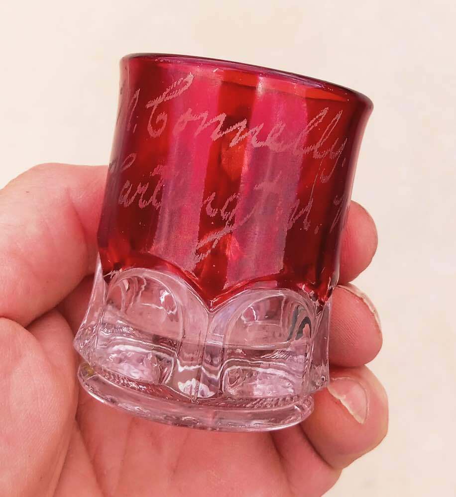 Beautiful Antique Ruby Red Shot Glass - 1907 - CP | eBay
