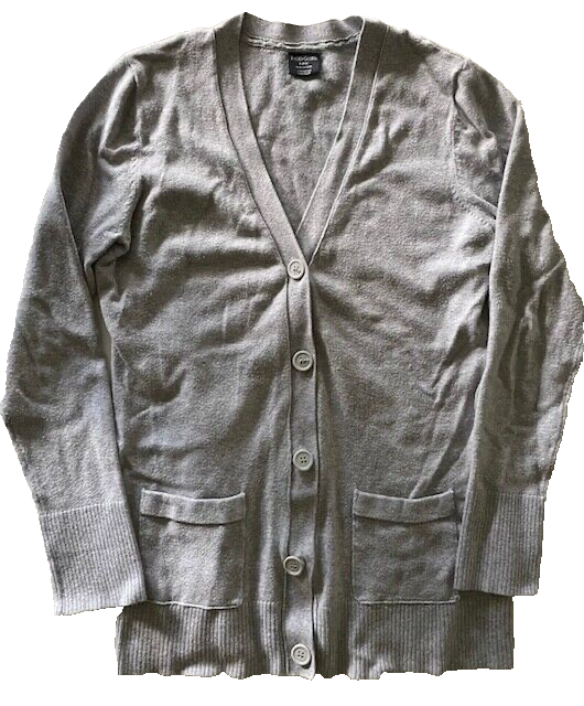 Women’s Small Faded Glory Light Gray Cardigan Sweatshirt | eBay
