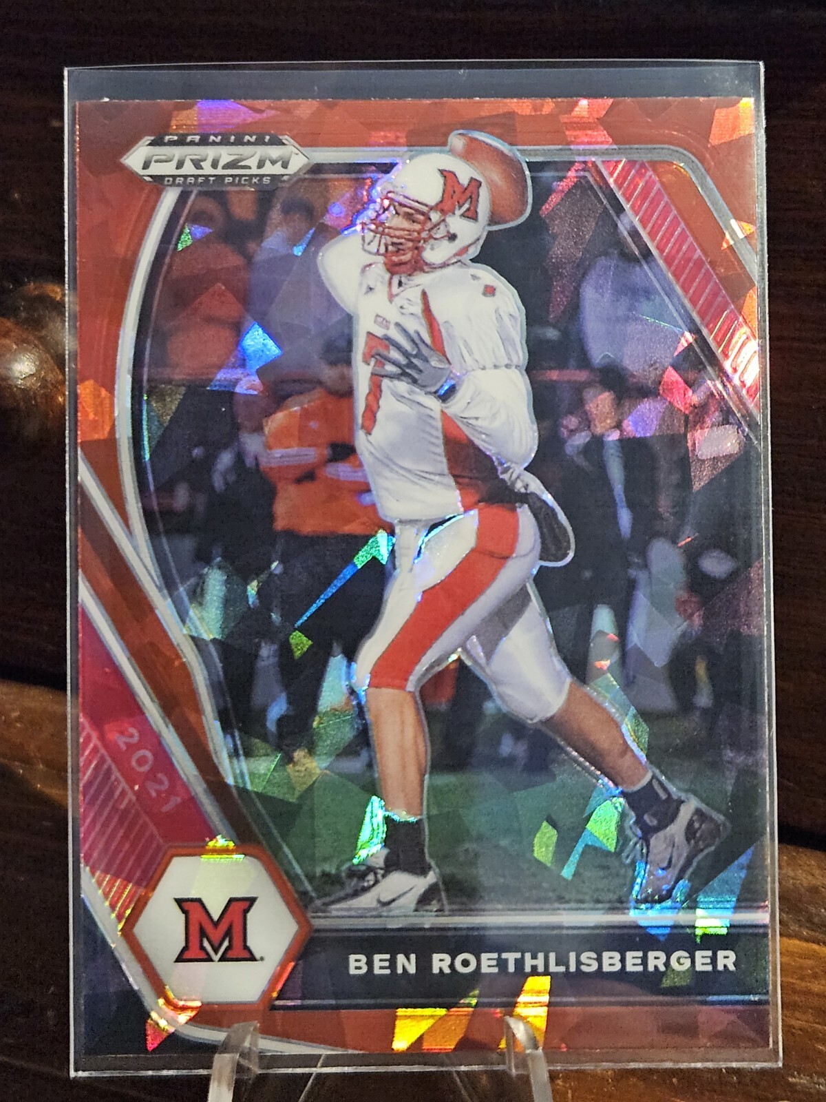 Ben Roethlisberger Red Cracked Ice Atomic 2021 Prizm Draft Picks Card ...