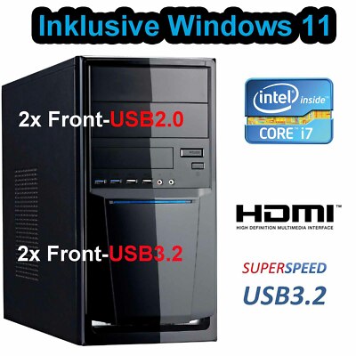 Windows 11 ELITE PC INTEL 12.Gen i7 12700 4,9Ghz 32GB 2TB SSD USB3.2 ...