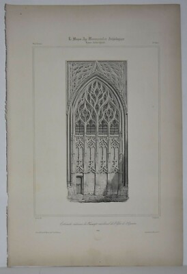 Lithograph Interior End Of The Southern Transept Of St Quentin Church ...