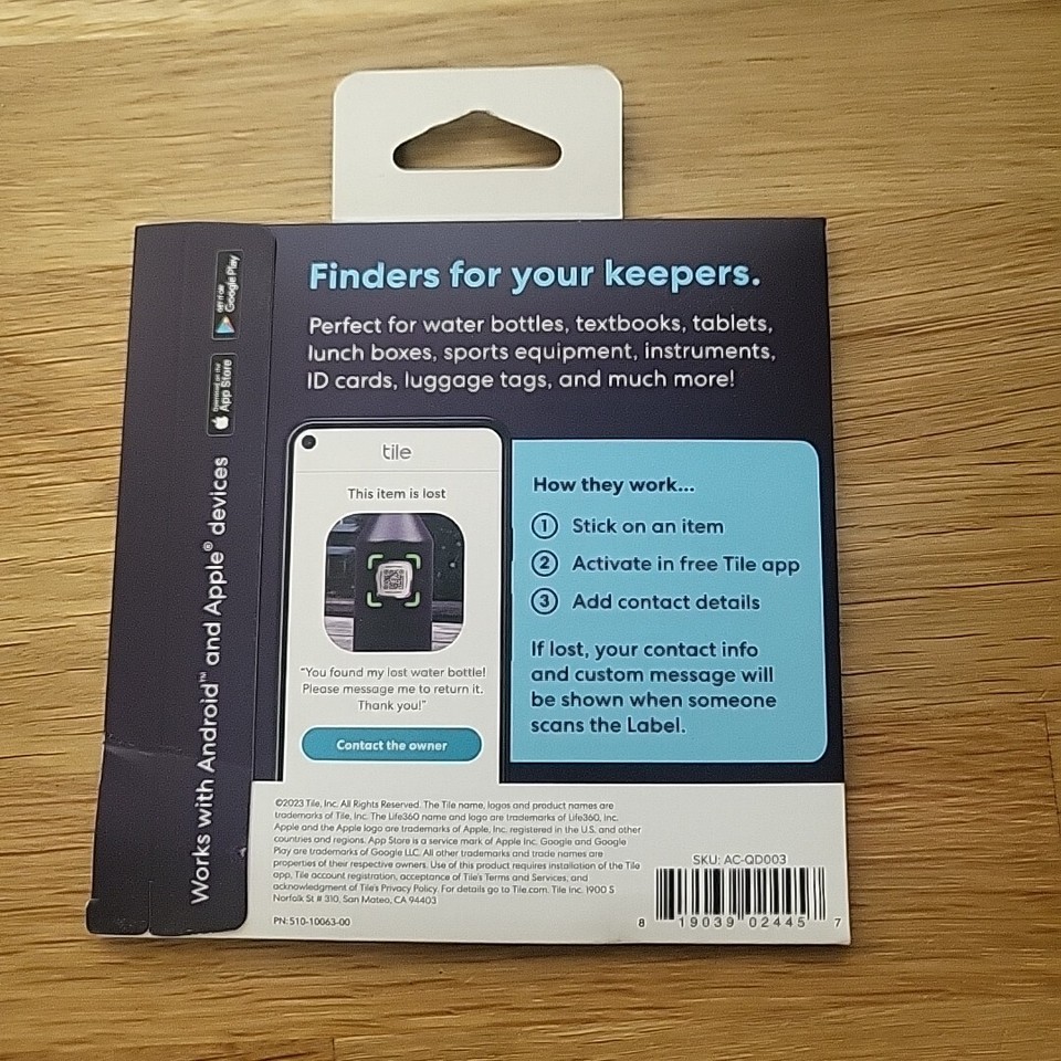 Tile By Life360 Lost and Found Labels 15 Labels Per Package NEW/SEALED ...