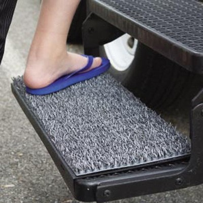 Sand Away Charcoal 22"W Turf Wrap Around Straight Entry Step Rug for 10 ...