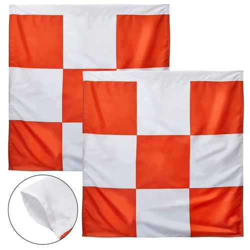 Safety Airport Flag, 36 x 36 Inch, Marking Orange and White Checkered ...