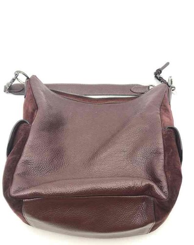 Coach Womens Burgundy Leather Detachable Strap Inner Pockets Hobo Bag ...